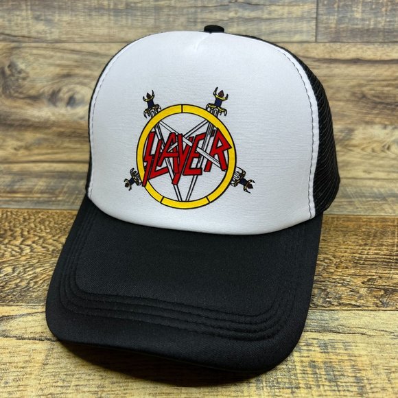 Unbranded | Accessories | Slayer Mens Trucker Hat Black Snapback 991 ...